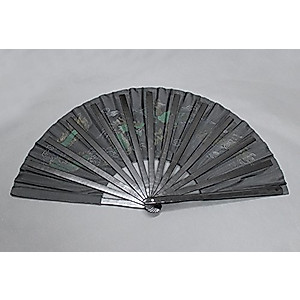 jiaoguo Mascot Dragon Phoenix Kung Fu Tai Chi Martial Arts 13 Ribs Bamboo Frame Fan All Black