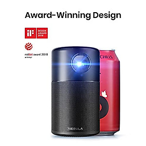 Anker NEBULA Capsule, Smart Wi-Fi Mini Projector, 100 ANSI Lumen Portable Projector, 360° Speaker, Movie Projector, 100 Inch Picture, 4Hr Video Playtime for Inside and Outside, Watch Anywhere