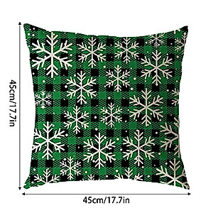 Scceatti Christmas Pillow Covers 18x18 in Liene Square Winter Cushion Cover with Zipper Polka Dot Funky Toss Theme New Pillowcases Protector for Couch Sofa Bed Living Room Decorations Gifts Decor
