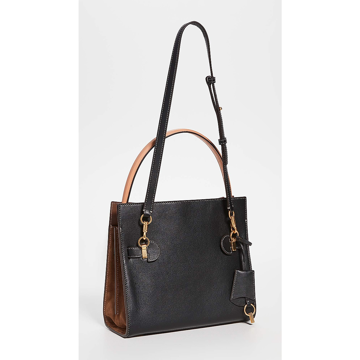 Tory Burch Women's Small Lee Radziwill Double Bag, Black, One Size