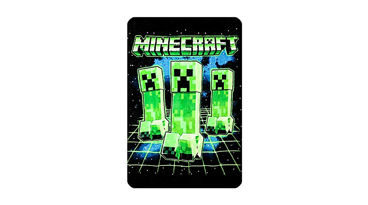 Bioworld Minecraft Creeper Throw Blanket - Cozy & Official