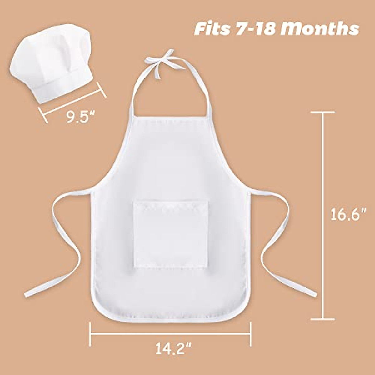 M&G House Newborn Photography Prop Baby Chef Apron Costume Baby Photo Props Baby Bakery Photoshoot Prop Chef Outfit Baby Uniform Chef Apron Hat Photo Props(Regular, Fits 7-18 Months)
