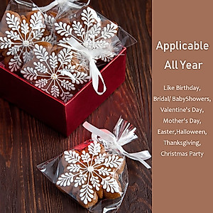 Yotelab Cellophane Treat Bags, 5x7 Inches Cookie Bags With Twist Ties,Clear Cello Treat Bags for Candy,100 Pcs Party Favor Bags