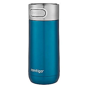 Contigo Luxe Autoseal Travel Mug, Stainless Steel Thermal Mug, Vacuum Flask, Leakproof Tumbler, dishwasher safe, Coffee Mug with BPA Free Easy-Clean Lid, Biscay Bay, 360 ml