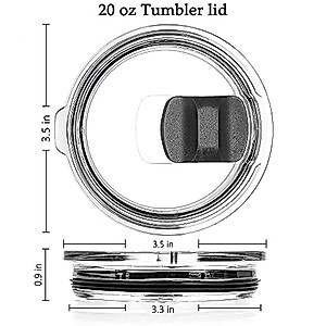 20 oz Magnetic Lid for Tumbler - Compatible with YETI Rambler, Ozark Trail, Old Style Rtic and More, Magnetic Slider Switch Spill Proof Tumbler Cover (20Oz Pack of 2 Black)