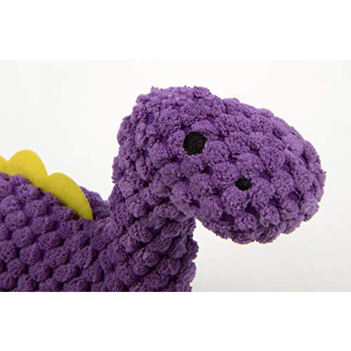 goDog Checkers Just for Me Dinos Bruto Squeaky Plush Dog Toy, Chew Guard Technology - Purple, Mini