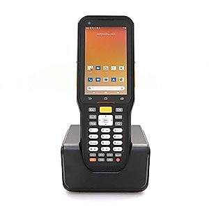 Rugged Android Handheld PDA Warehouse Inventory Barcode Scanner, Integrated Zebra 2D Scan Engine, Physical Keypad, GPS, WiFi & 4G for WMS & Logistics & Charge Dock