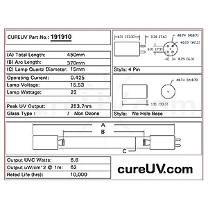 Aqua Treatment Service ATS4-450 Replacement UVC Light Bulb