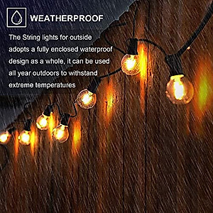 YUNSOVA Outdoor String Lights LED - 100FT 2 Pack Outdoor Lights for Patio with 52 Waterproof Bulbs, Connectable Commercial Hanging Lights for Outside Backyard Balcony Party