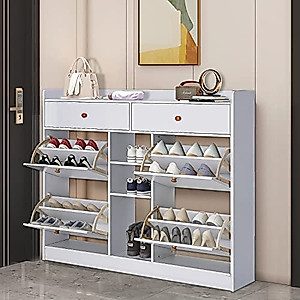 DEYAOPUPU Shoe Cabinet for Entryway,Shoe Rack Storage Organizer with Drawers,Freestanding Modern Shoe Storage Cabinet
