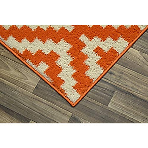 Garland Rug Southwest Area Rug, 5 x 7, Orange/Ivory