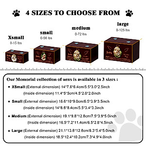 Bemaystar Pet Urns for Dogs Ashes - Custom Pet Ashes Keepsake Box, Personalized Pet Cremation Photo Urn, Wooden Pet Memorial Funeral Urns Box, Loss Pet Gift for Pet Lovers Medium 0-72lbs