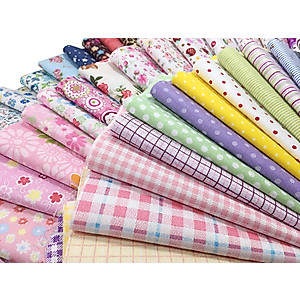 Quilting Fabric, Misscrafts 100pcs 6" x 6" (15x15cm) Cotton Craft Fabric Bundle Squares Patchwork Pre-Cut Quilt Squares for DIY Sewing Scrapbooking Quilting Dot Pattern