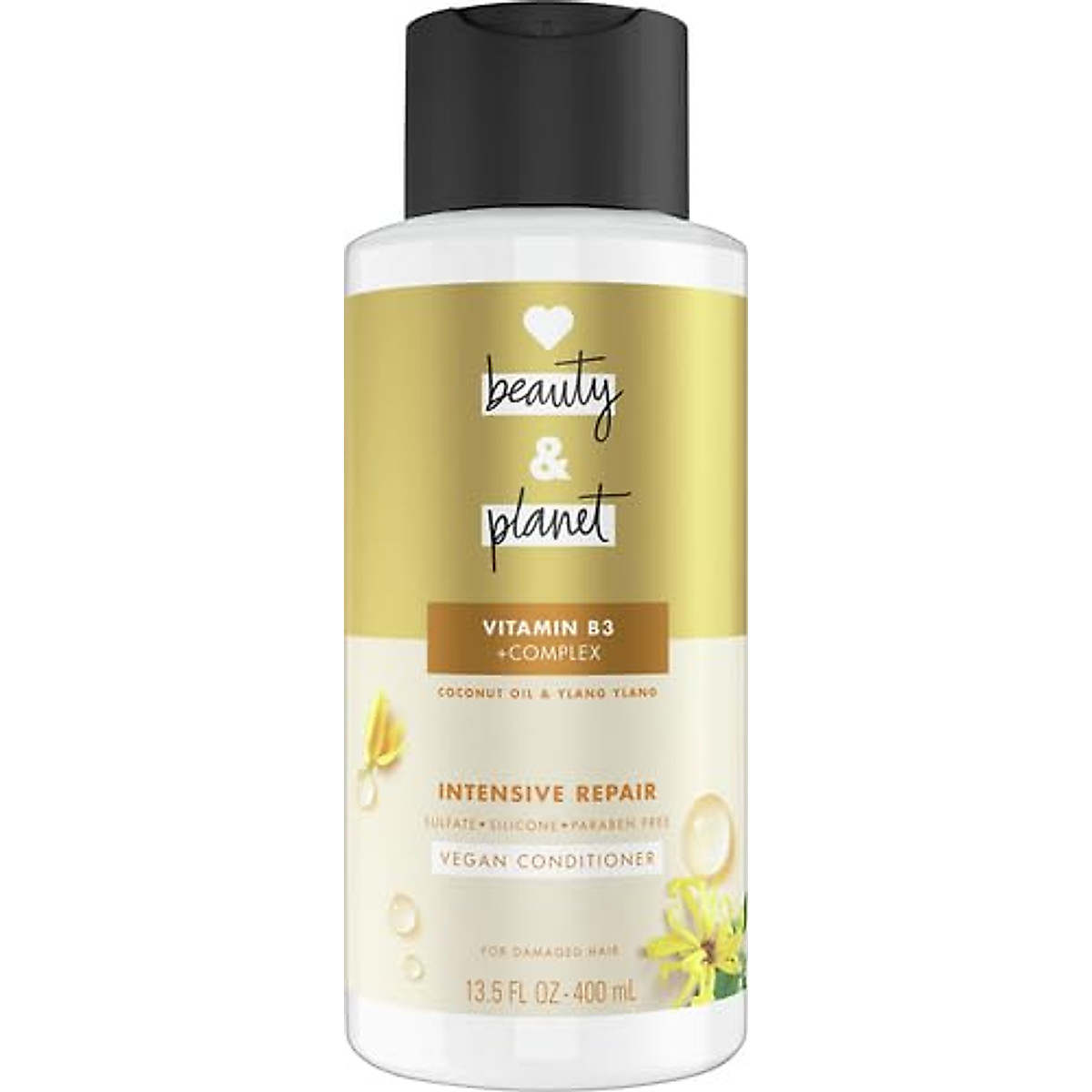 Love Beauty and Planet Conditioner with Vitamin B3 Coconut Oil & Ylang Ylang for Intensive Repair for Damaged Hair Sulfate, Silicone, & Paraben Free. Cruelty-Free. 13.5 oz