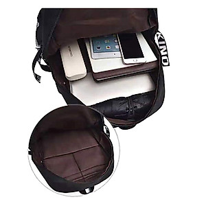 WANHONGYUE Undertale Game Laptop Backpack Rucksack Travel Sports Casual Daypack with USB Charging Port Black / 4