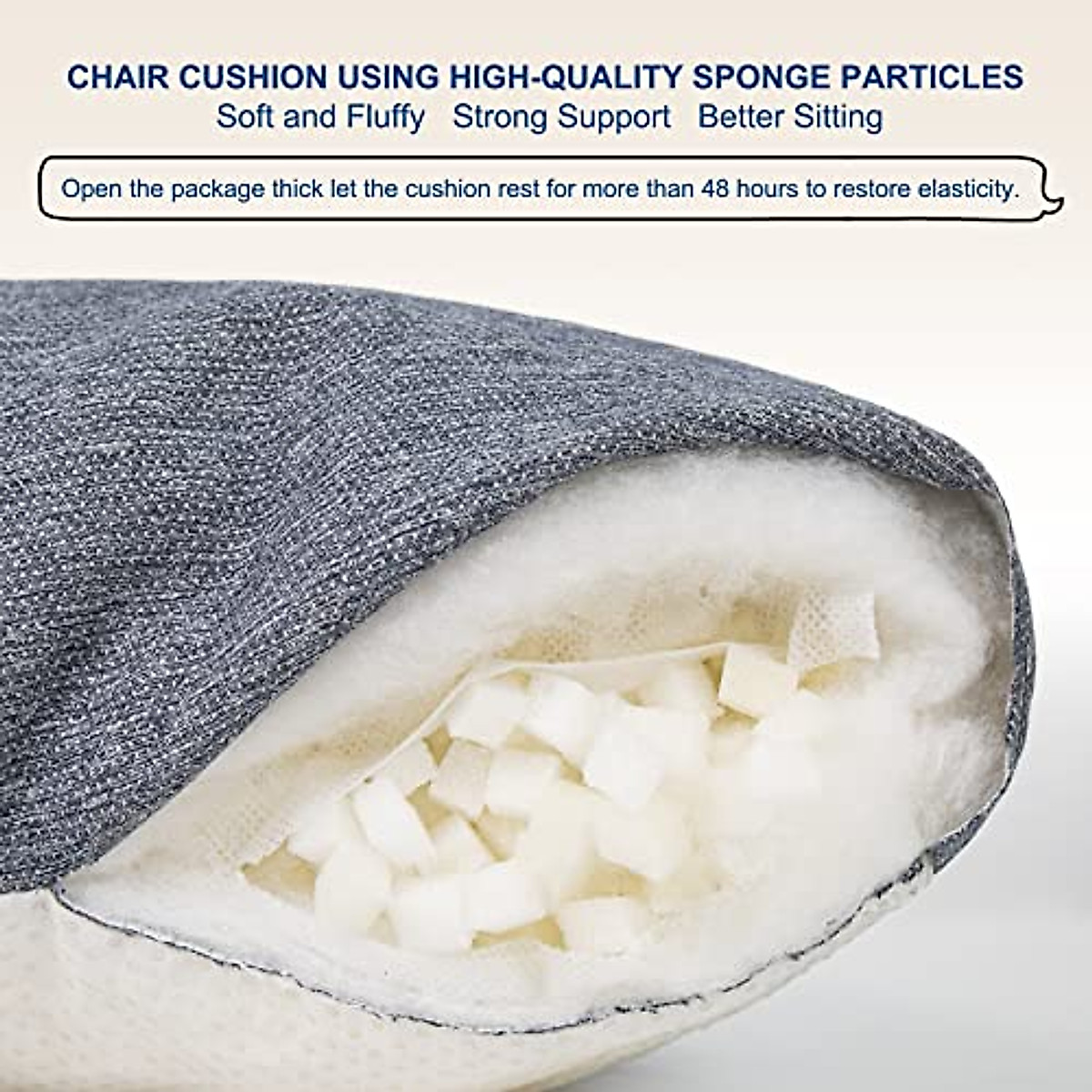 sutailocus rocking chair cushion Anti-slip tufting rocking chair cushions indoor/outdoor,Removable Set of Upper and Lower adirondack chair cushion,for nursery/high back chair （Tie fixing） (Light Blue)