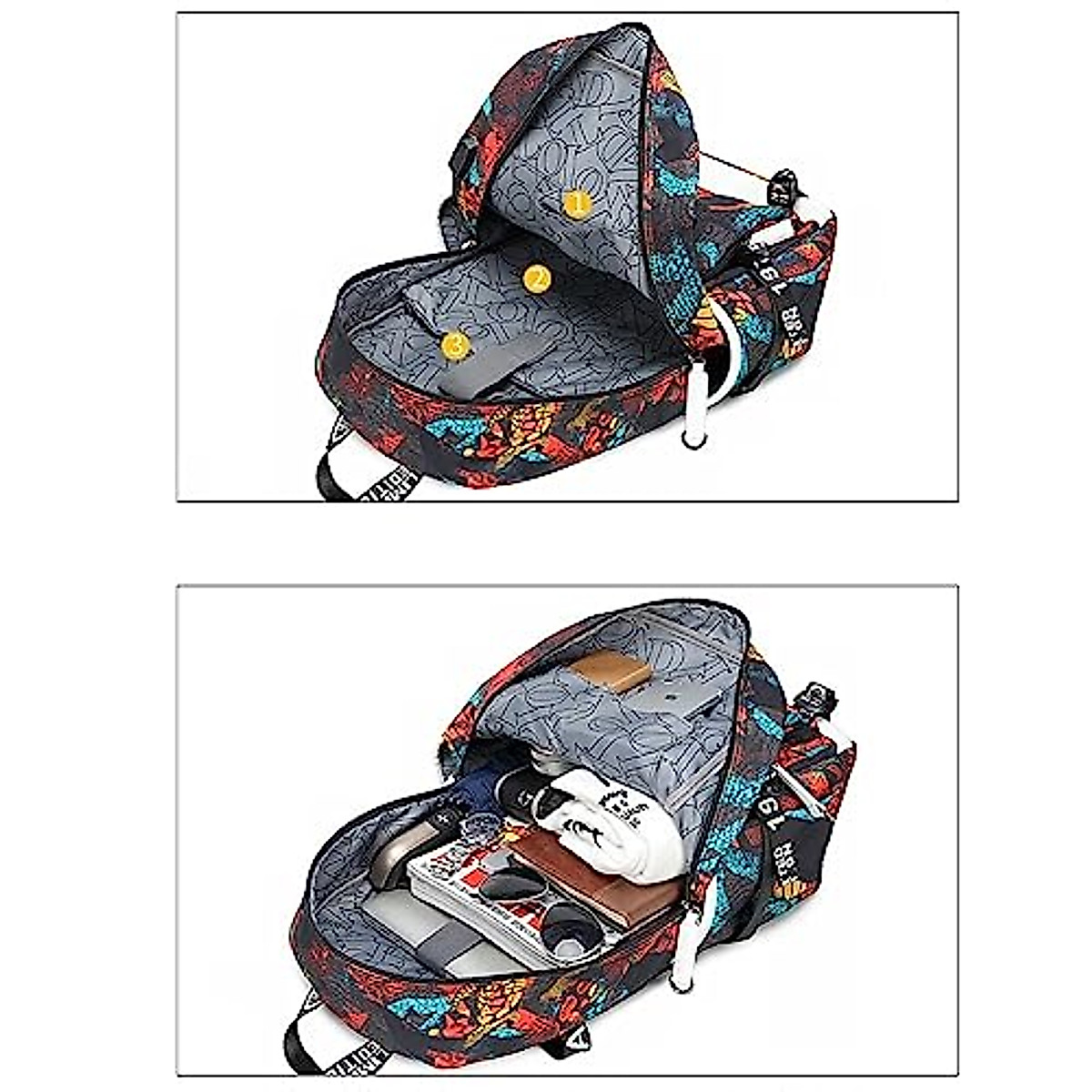 FENGJINRUHUA 15.6 Inch Convenient USB Cartoon School Bag Casual Fashion Bags Computer Cool Travel Multifunction Backpack