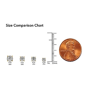 IGI Certified 10k White Gold 0.10ct to 2ct Round Diamond Stud Earring for Women by Diamond Hub (H-I, I2-I3)