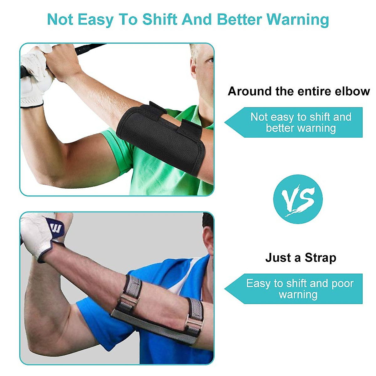 Golf Swing Training Aid Elbow, Golf Swing Trainer, Straight Arm Golf Training Aid with TIK-Tok Sound Notifications, Posture Correction Brace of Golf Swing for Beginners Training