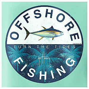 Guy Harvey Men’s Offshore Fish Collection Long Sleeve T-Shirt, Beach Glass/Offshore Fishing, XX-Large