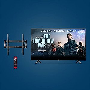 Amazon Fire TV 43" 4-Series 4K UHD smart TV bundle with Universal Tilting Wall Mount and Red Remote Cover
