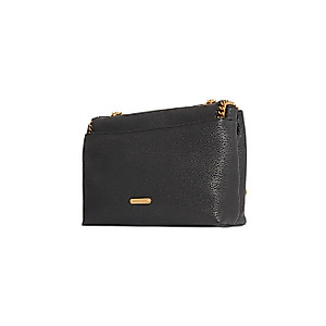Rebecca Minkoff Edie Flap Shoulder w/Woven Chain Black 1 One Size