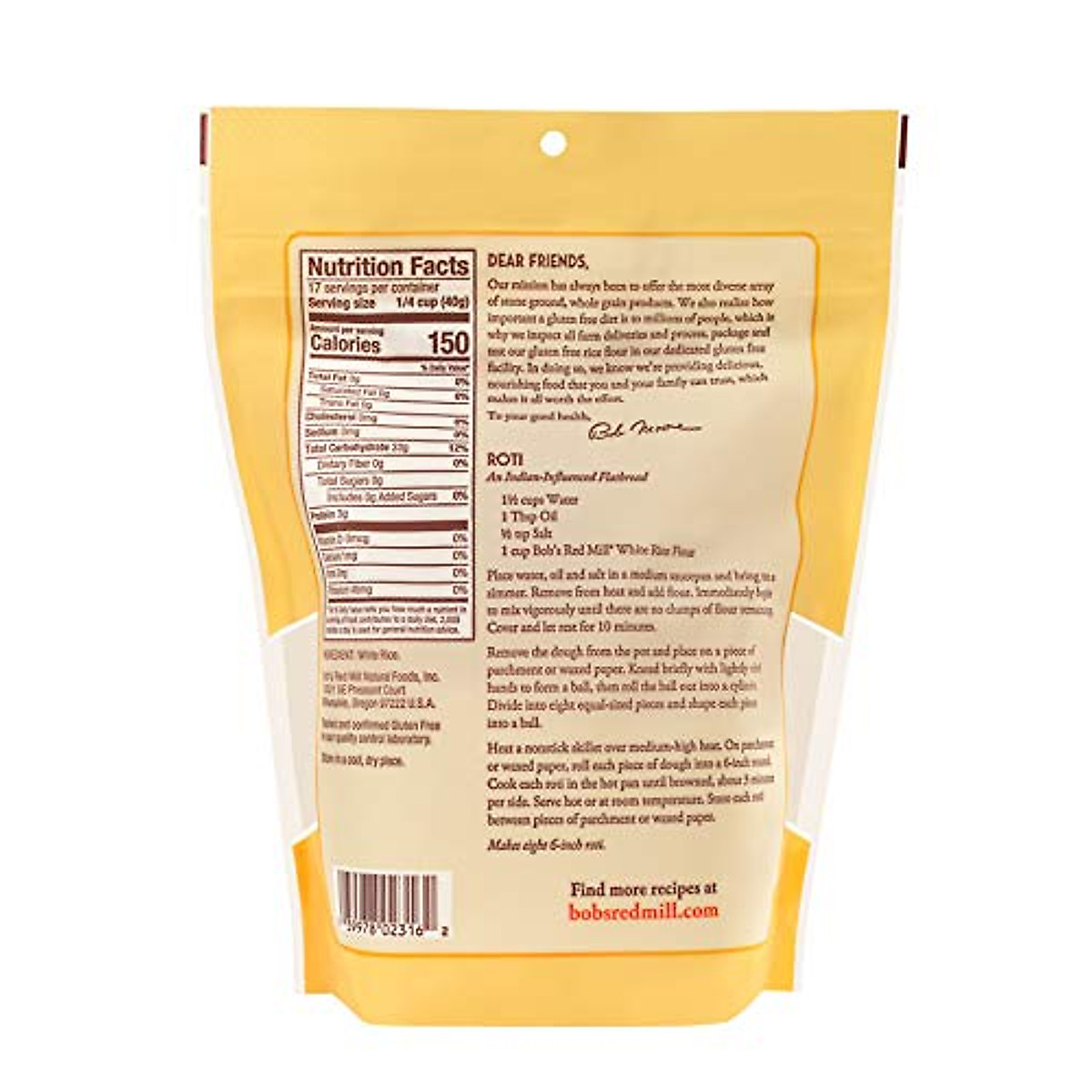 Bob's Red Mill Gluten Free White Rice Flour, 24 Ounce (Pack of 4)