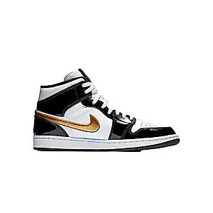 Nike Men's Air Jordan 1 MID SE Black/White/Gold 852542-007 (Size: 9)