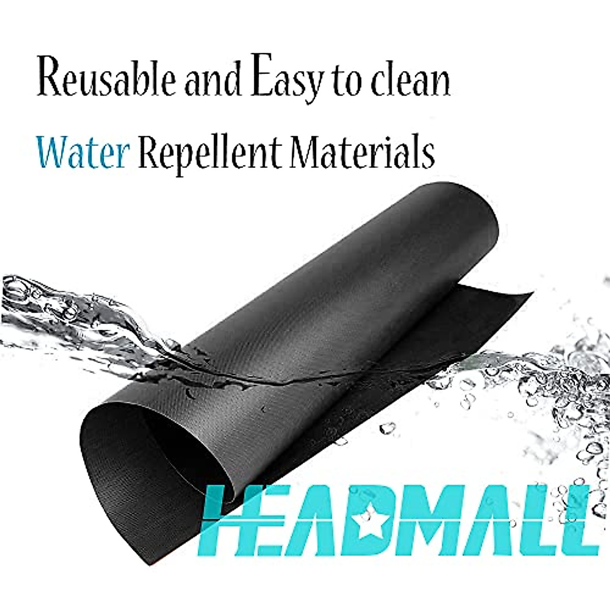 Grill Mat 6 Pcs, 100% Non-Stick HEADMALL BBQ Mats, Easy to Clean, For Barbecue Grilling & Baking, Electric Grill Gas Charcoal BBQ - 15.75 x 13 inch