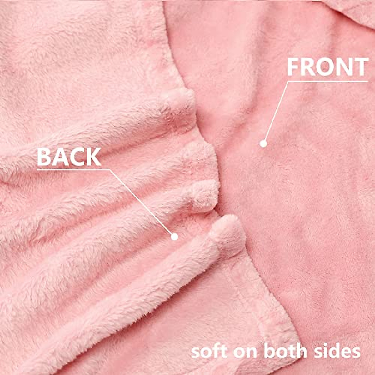 NANPIPER Fleece Blankets, Super Soft Flannel King Size Blanket for Bed, Luxury Cozy Microfiber Plush Fuzzy Blanket,Pink