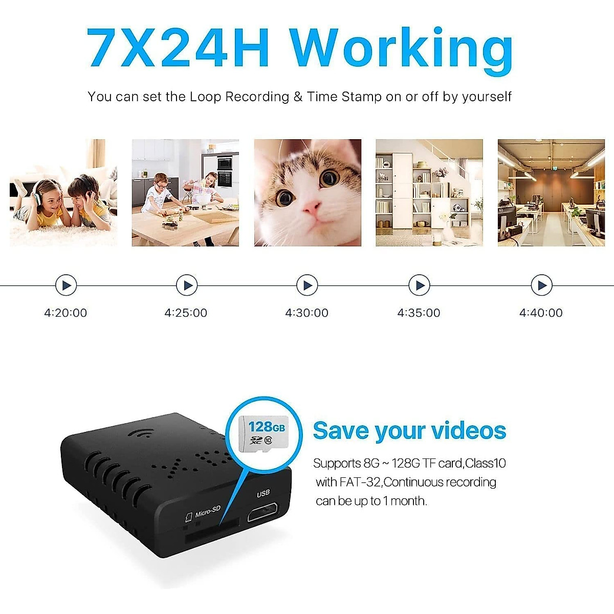 WCFHS Wireless WiFi IP Camera,HD1080P Remote Camera,WiFi Baby Monitor Camera,HD Surveillance Camera with Night Vision,Motion Detection,Cloud Storage Viewing for Security withiOS Android APP