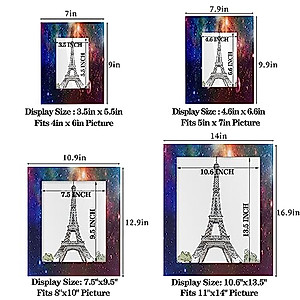 Pardick Galaxy Solar System Planets 11x14 Picture Frame, Outer Space Nebula Wooden Photo Frames for Wall Mounting or Tabletop Living Room Bedroom Home Decor