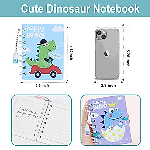 Aifieego Kids Panda Party Favor, Small Spiral Pocket Notebook Journal for Girls, Cute lined Notepad Note Books,Mini little Note Pads (dino)