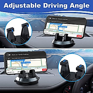 MEIDI [Double Suction] Dashboard Phone Holder, Car Phone Holder Mount, Removable Car Cell Phone Cradle, Rotatable Desk Phone Holder for Car, Compatible with All Smart Phones (Black)