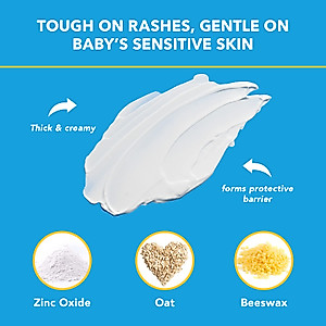 Triple Paste Diaper Rash Cream for Baby - 8 Oz Tub & 3 Oz Tube At Home & On the Go Bundle - Zinc Oxide Ointment Treats, Soothes and Prevents Diaper Rash