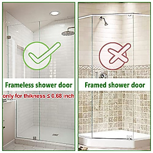 Cerbonny Shower Door Hooks, 2 Pack Extended Double Towel Hooks for Bathroom Frameless Glass Shower Door, Heavy Duty Stainless Steel Bathroom Hanger Without Perforation