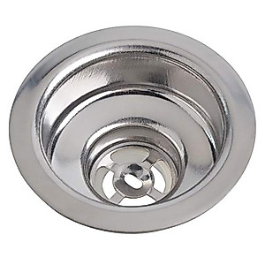 Hydro Master Kitchen Sink Basket Strainer Standard Drains(3-1/2 Inch)，Durable Stainless Steel with Rubber Stopper for Kitchen Sinks
