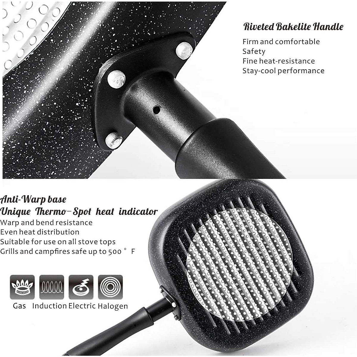 Tafond 9 Inch Deep Square Grill Pan,for Griddle Steak, Aluminum Steak Skillet with Non-Stick Coating, Suitable for Cooktop Dishwasher