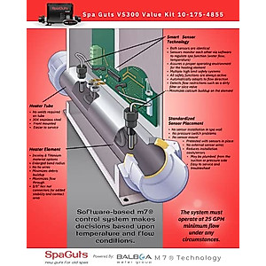 SpaGuts VS300 Digital Spa Controller Kit 10-175-4855 Single Pump Controller Value Kit with VL200 Topside and Smart Sensor Technology, VS300FC5, 54855-01, 5.5 KW HTR