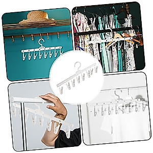 Alipis 2pcs Plastic Laundry Clip Clothes Drying Racks Baby Clothes Clip Portable Towel Clothing Rack White Plastic White Hangers Underwear Drying Racks Multi-Purpose Hanger Socks Clips