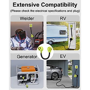 Dryer Adapter 3 Prong to 3 Prong, NEMA 10-50P Male to 10-30R Female Adapter, 1.5FT 3 Prong Dryer Adapter Plug for 50 Amp and 30 Amp, RV EV Generator Stove Plug Adapter STW 10/3 AWG(125/250V)