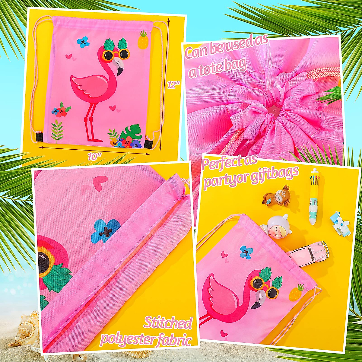 Animal Party Favor Drawstring Bags for Kids Birthday Supplies Carton Animal Backpack String Bags for Boys Girls Baby Shower Birthday Party Gift (32 Pack)