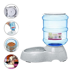 Forart Single Dog Cat Bowls Water and Food Bowl Set, Raised Cat Dog Bowls Automatic Water Dispenser Bottle Pet Feeder for Small Dog Cat