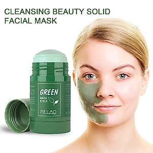 2 Packs Green Tea Mask Stick Blackhead Remover, Green Tea Purifying Clay Mask Cleansing Clay Stick, Deep Pore Cleansing, Face Moisturizes Oil Control Skin Brightening for All Skin Types Men Women