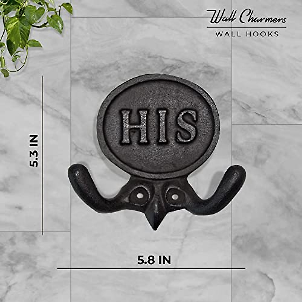 Wallcharmers Set of 2 His and Hers Towel Hooks for Bathrooms, Mr & Mrs. Farmhouse and Rustic Bathroom Hooks for Towels, Bronze