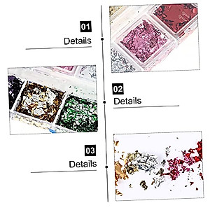 FRCOLOR 6 Boxes Nail Sequins Mettalic Nail Charm Nail Glitter Flakes Nail Art Sequin Nails Decoration Colored Aluminum foil Nail Art Decal Nail Decor Manicures Foils Accessories 3D Chunk
