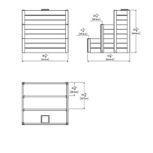 Vita Classic 33 inch x 33 inch Tiered Cascading Keyhole Garden with Composting Basket, White Vinyl, PVC, BPA and Pthalate Free, VT17109