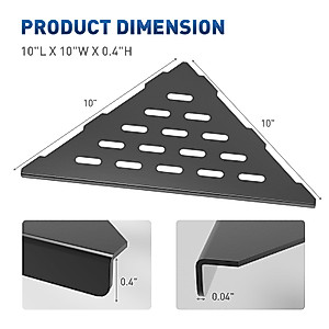 Corner Shower Shelf 10" Slot Design Bathroom Shower Shelves for Tiled Wall, 304 Stainless Steel Recessed Shower Organizer Corner Shelves for Inside Shower Bathroom Decor, Matte Black, 2 Pack