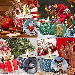 Christmas Scented Candles Gifts Sets for Women, Aromatherapy Candle for Home Scented, 5.65oz Soy Wax Portable Travel Tin Jar Candles for Mother Birthday Bath Yoga, 4 Pack