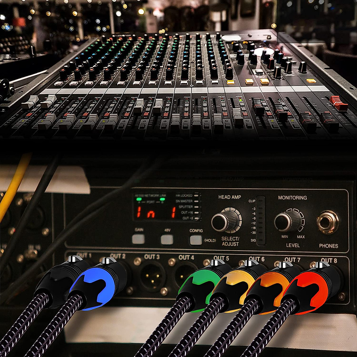 MIKIZ XLR Cables for Microphone 25ft 6 Packs - Braided Premium Balanced XLR Mic Cable 3-Pin Male to Female Dual Shielded